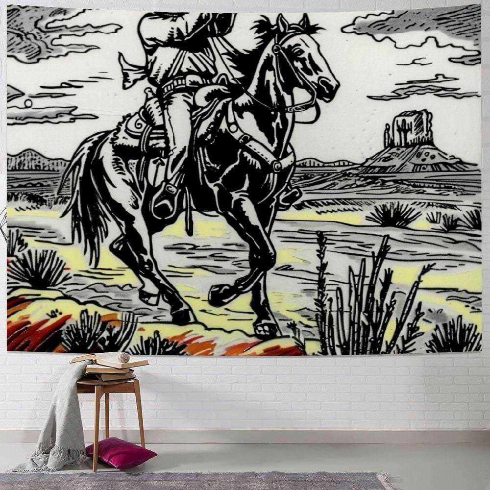 Sheronv Horse Desert Western Tapestry Wall Hanging Unique Style Graphic ...