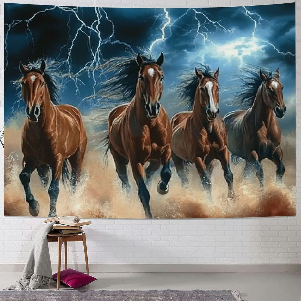 Sheronv Horses Desert Lightning Tapestry Wall Hanging Unique Style Home ...
