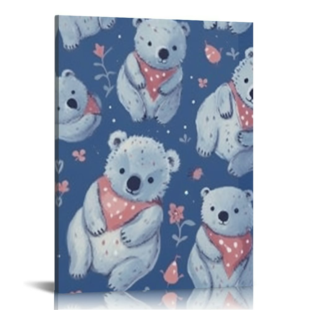 Sheronv Koalas Snowflakes Blue Background Fine Art Aesthetic Poster ...