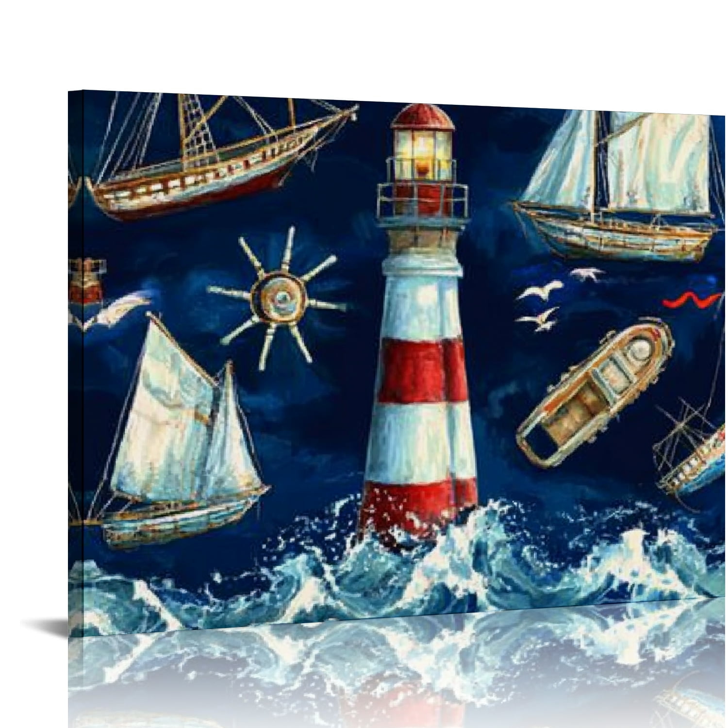 Sheronv Lighthouse Theme Canvas Art Prints for Living Room Bedroom ...