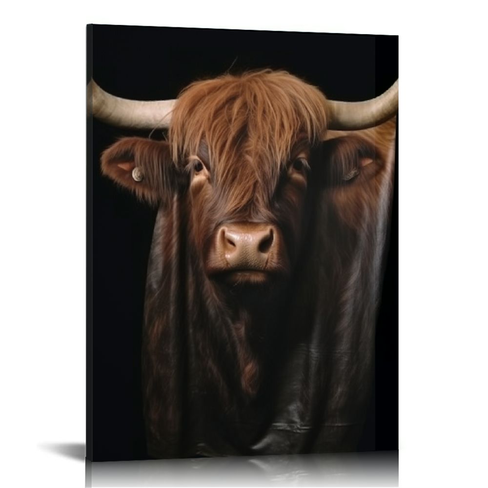 Sheronv Long Horn Steer Fine Art Aesthetic Canvas Print Wall Painting ...