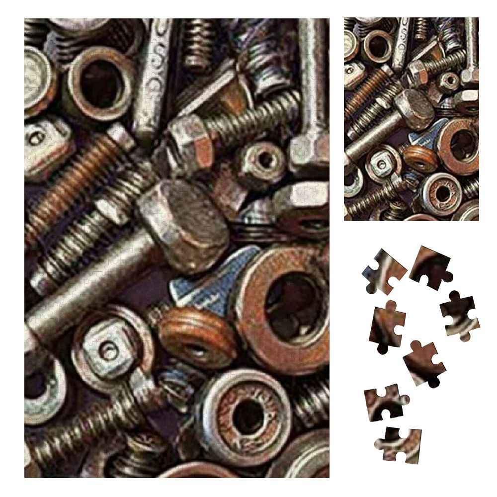 Sheronv Metal Nuts Bolts Wooden Jigsaw Puzzle Vertical Challenging Difficult Wood Puzzles for ...