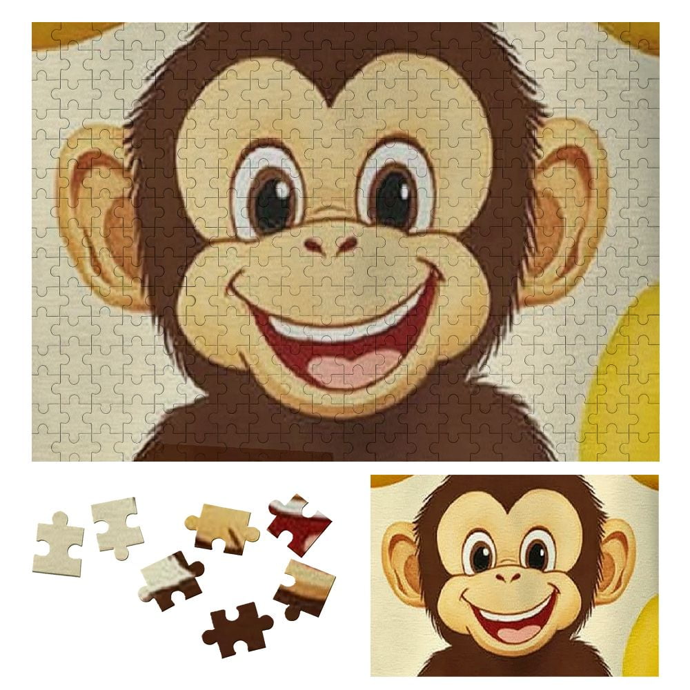 Sheronv Monkey Banana Smile Wooden Jigsaw Puzzle Horizontal Style ...