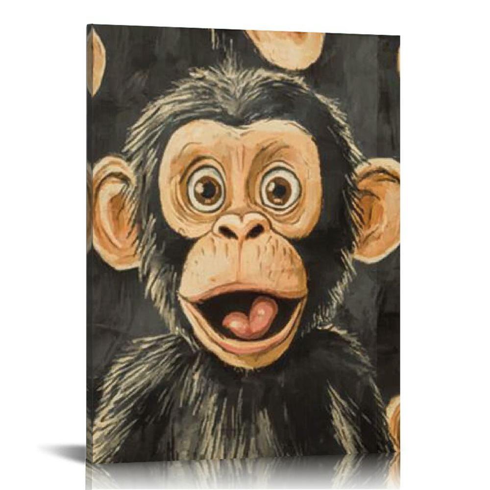 Sheronv Monkeys Facial Expressions Fine Art Aesthetic Wall Painting for ...