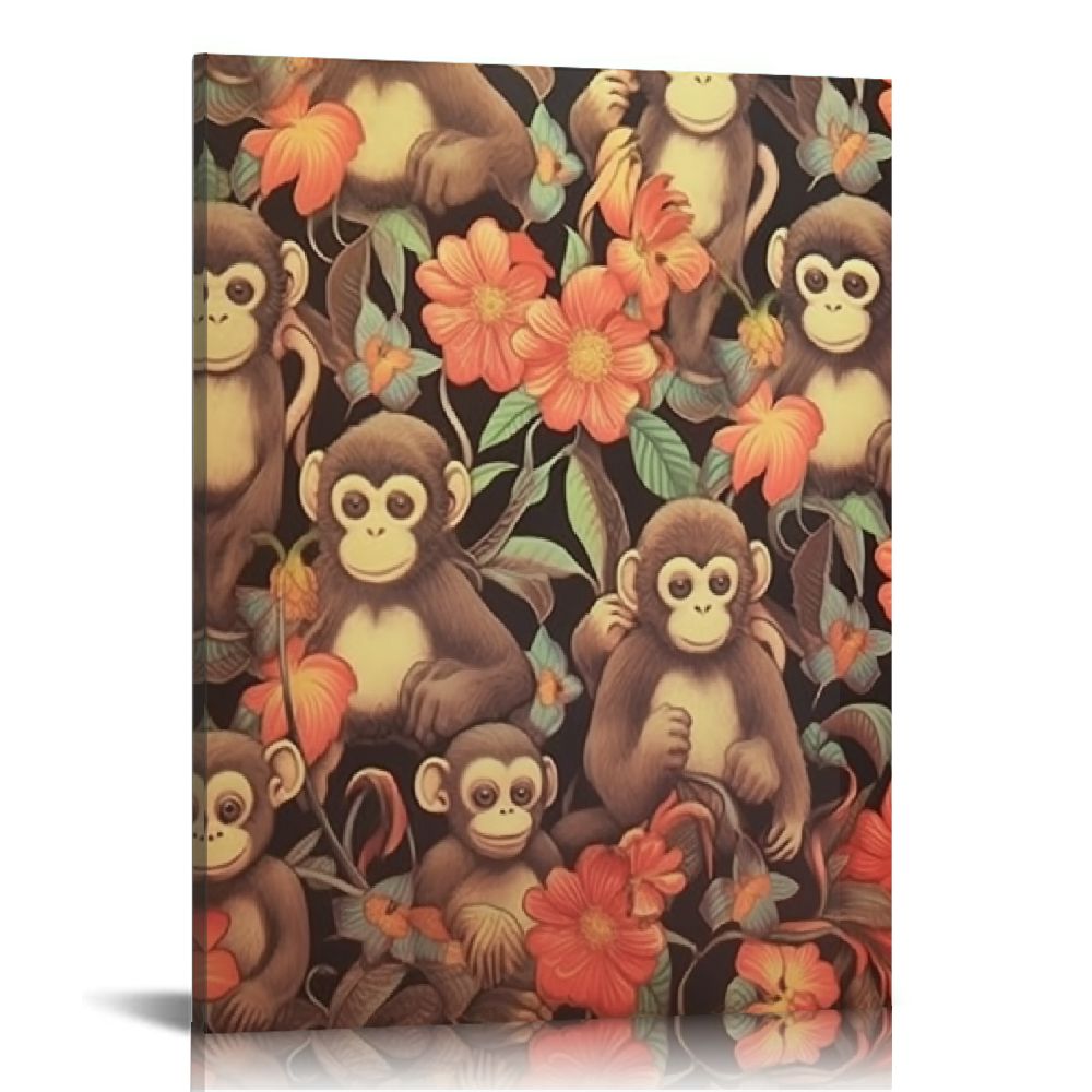 Sheronv Monkeys Flowers Fine Art Aesthetic Poster and Print Wall ...