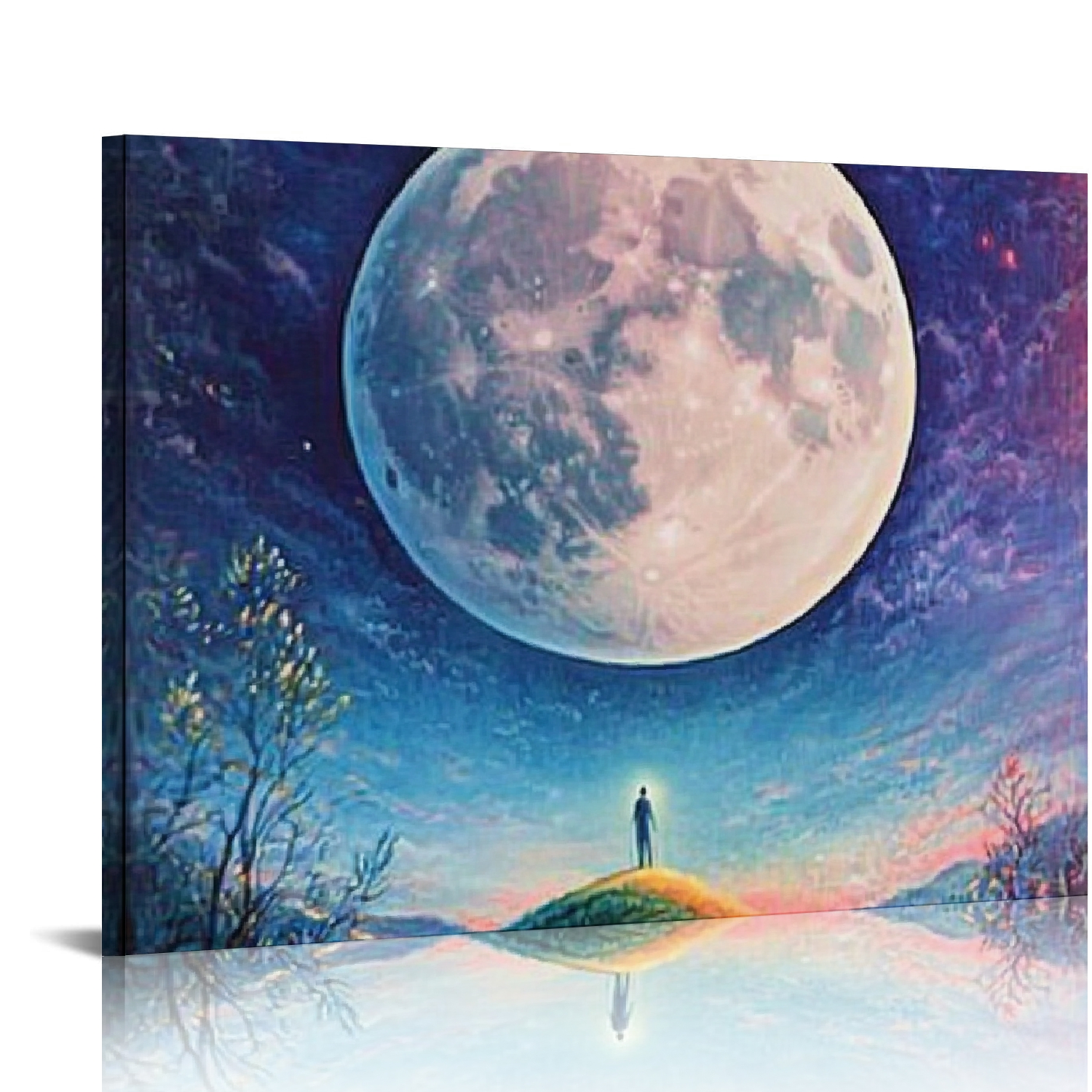 Sheronv Moon Hill Magic Realism Canvas Print Art for Living Room ...