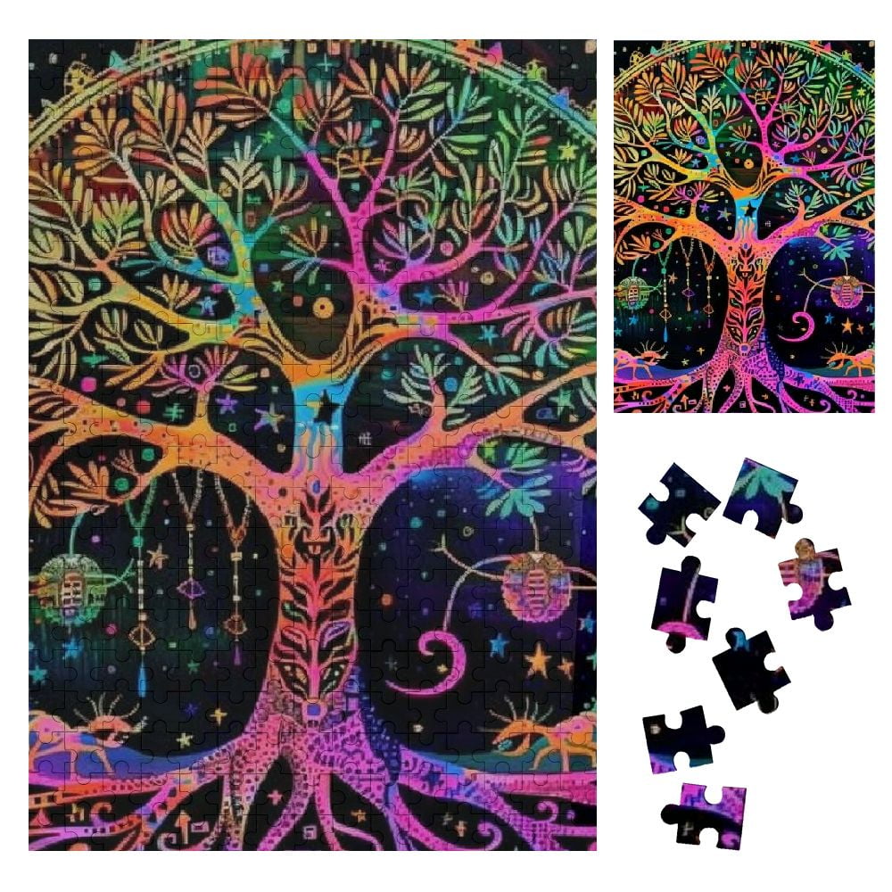 Sheronv Moon Stars Psychedelic Art Wooden Vertical Puzzle for Adults ...