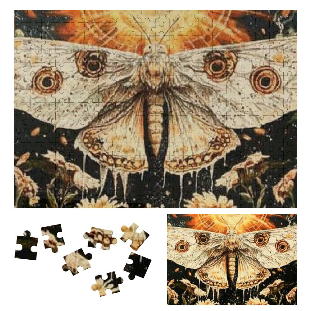 Sheronv Moth Sun Flowers Wooden Jigsaw Puzzle Challenging Difficult ...