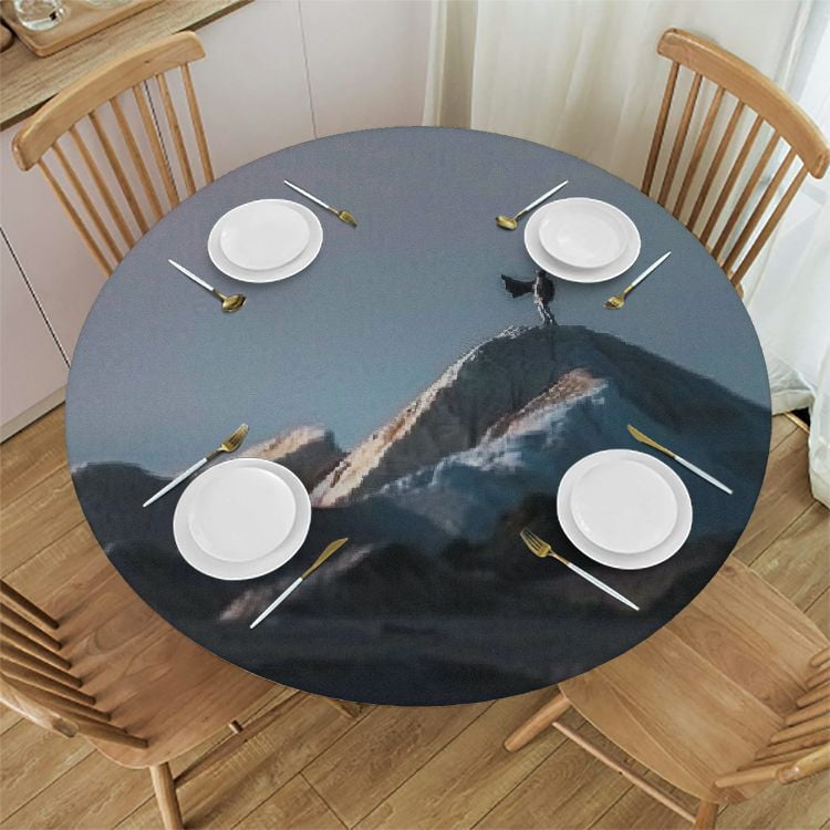 Sheronv Mountain Sky Round Table Cover Stain Resistant, Washable ...