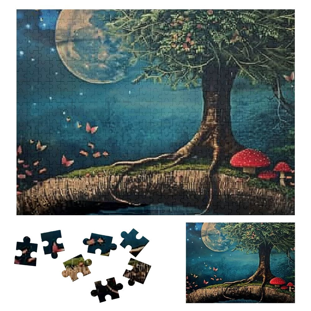 Sheronv Mushroom Moon Wood Jigsaw Puzzle Horizontal Challenging ...