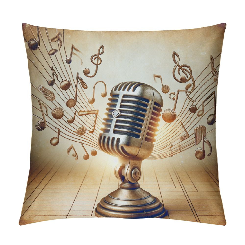 Sheronv Musical Notes Graphic Decorative Throw Pillow Cover for Home ...