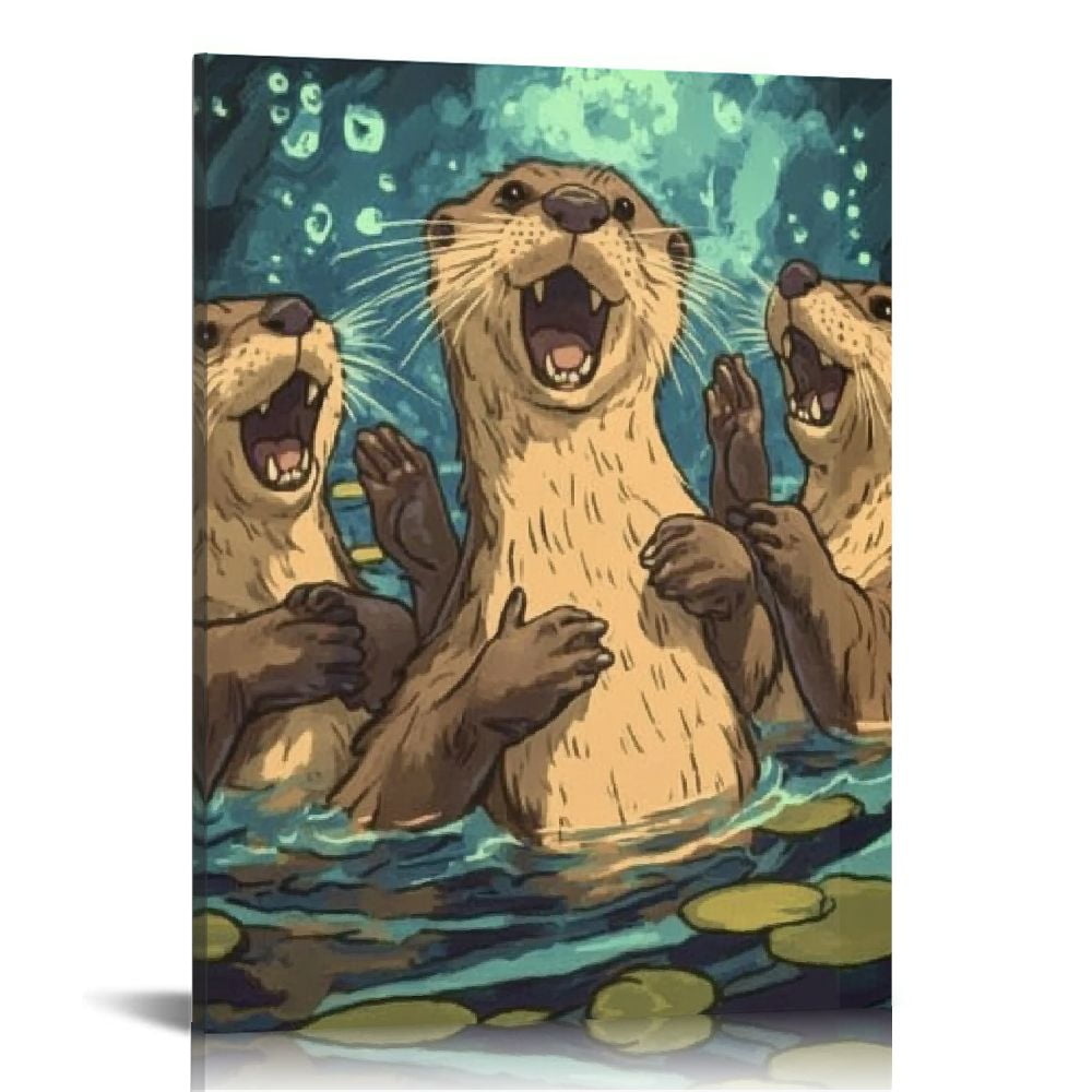 Sheronv Otters Water Furry Art Fine Art Aesthetic Poster & Print Wall ...