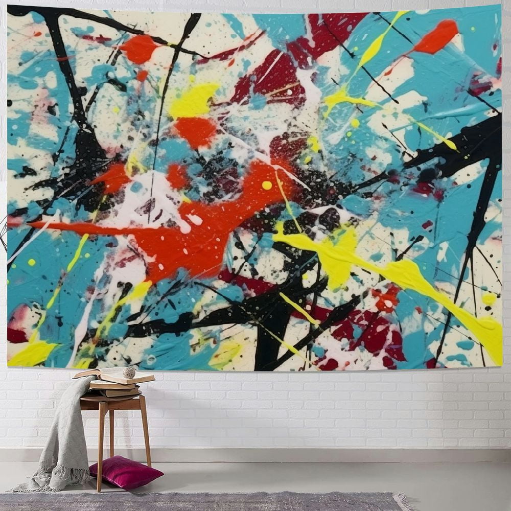 Sheronv Paint Splatters Tapestry Wall Hanging Unique Style for Home ...