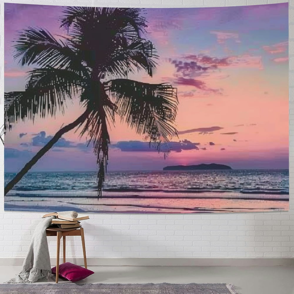 Sheronv Palm Tree Sunset Beach Tapestry Wall Hanging Unique Style ...