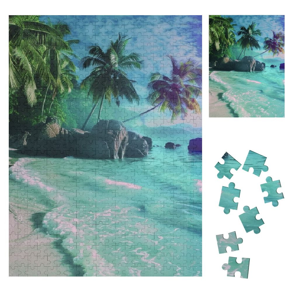 Sheronv Palm Trees Rock Wooden Jigsaw Puzzle Vertical Style for Adults ...