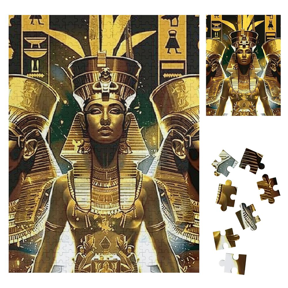 Sheronv Pharaohs Pyramid Egyptian Art Wooden Puzzle Vertical Style ...
