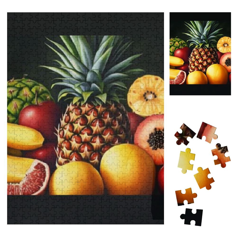 Sheronv Pineapple Banana Wooden Jigsaw Puzzle Vertical Style Fun Brain ...