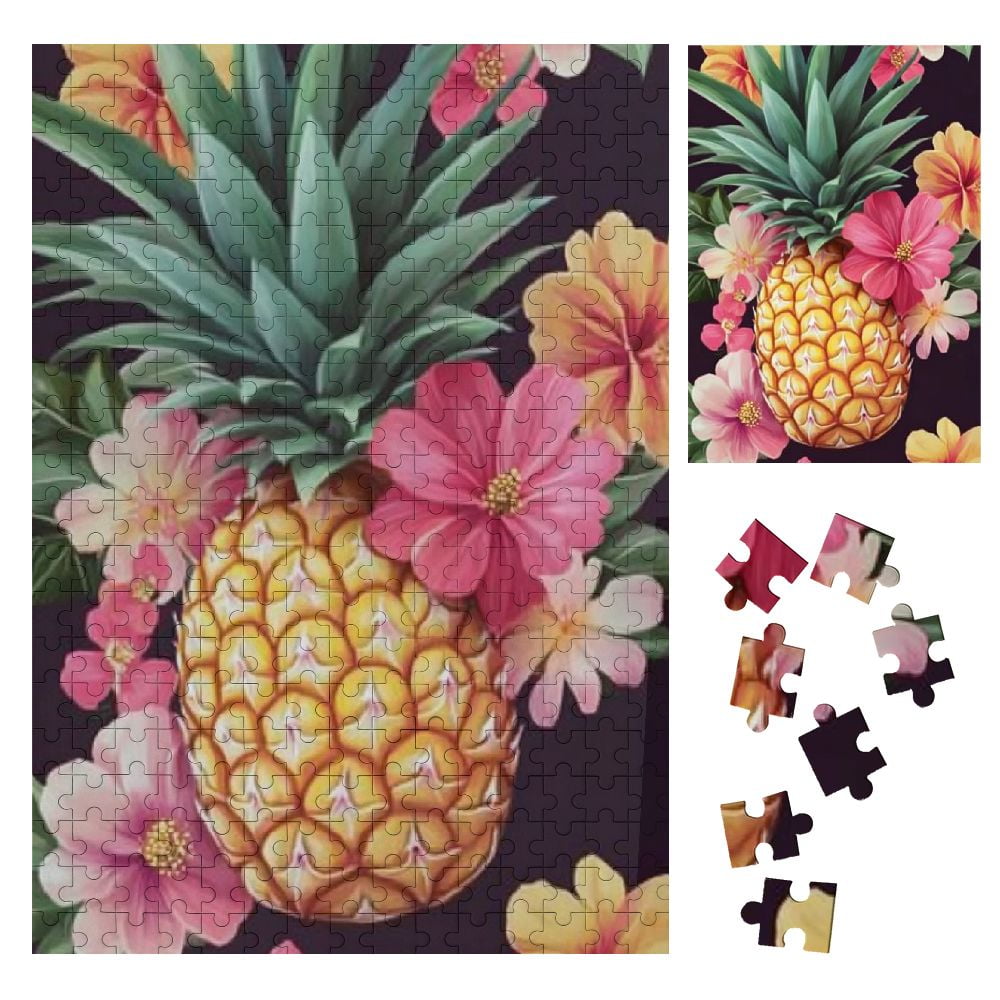 Sheronv Pineapple Flowers Wooden Jigsaw Puzzle Vertical Style Adults ...