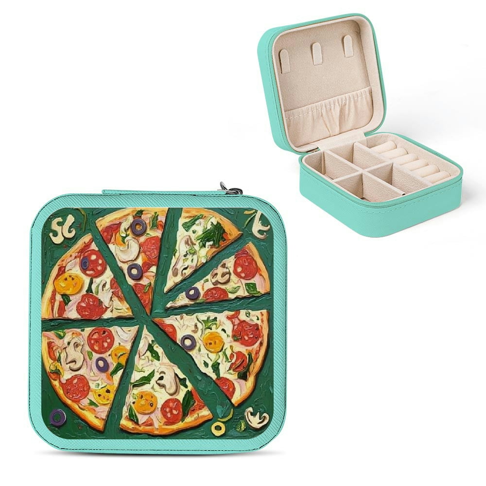 Sheronv Pizza Toppings Travel Jewelry Box Organizer for Necklace, Ring ...