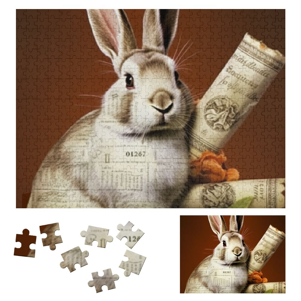 Sheronv Rabbit Carrot Paper Wooden Jigsaw Puzzle Horizontal Challenging ...
