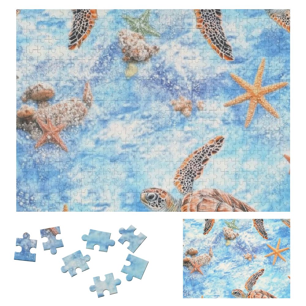 Sheronv Sea Turtles Starfish Blue Sky Impossible Wooden Puzzle - Wooden ...