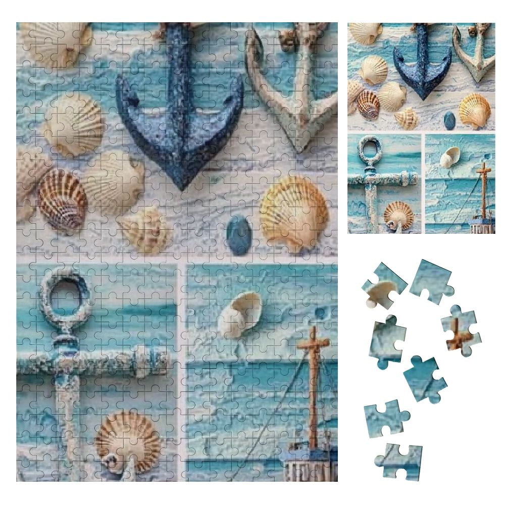 Sheronv Seashells Boat Anchor Wooden Jigsaw Puzzle Vertical Challenging ...