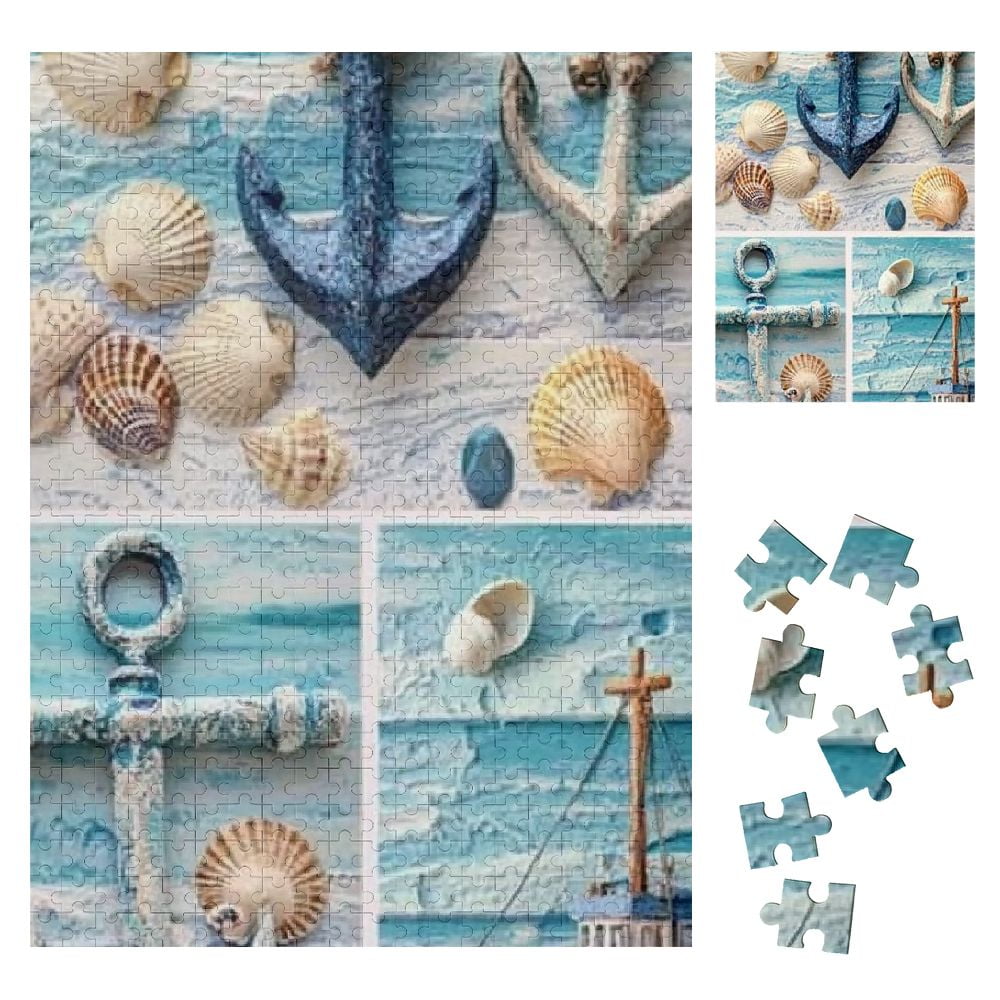 Sheronv Seashells Boat Anchor Wooden Jigsaw Puzzle Vertical Challenging ...