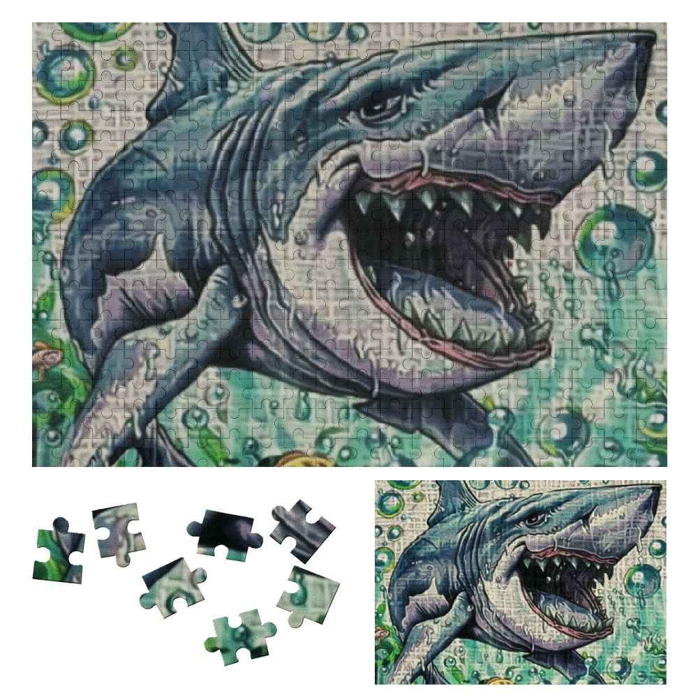 Sheronv Shark Bubbles Fish Wooden Jigsaw Puzzle Horizontal Challenging ...