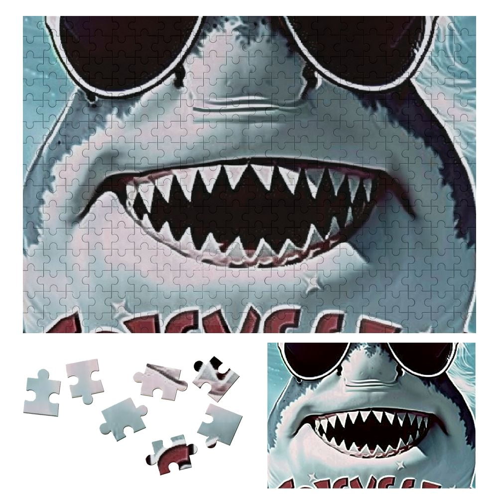 Sheronv Shark Girl Sunglasses Wooden Jigsaw Puzzle Challenging ...