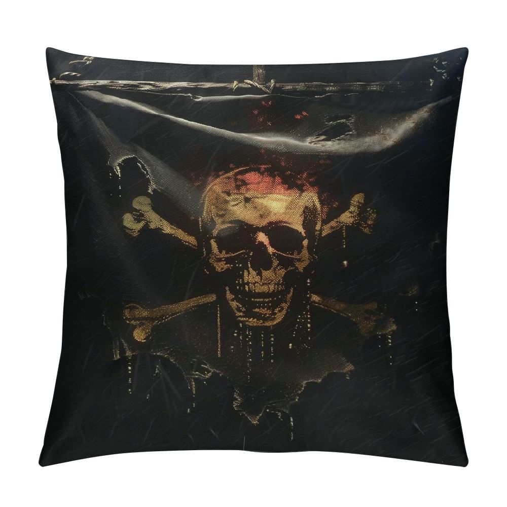Sheronv Skull Crossbones Light Graphic Decorative Cushion Cover for ...