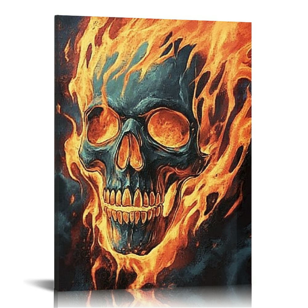Sheronv Skull Flames Concept Art Fine Art Aesthetic Poster & Print Wall ...