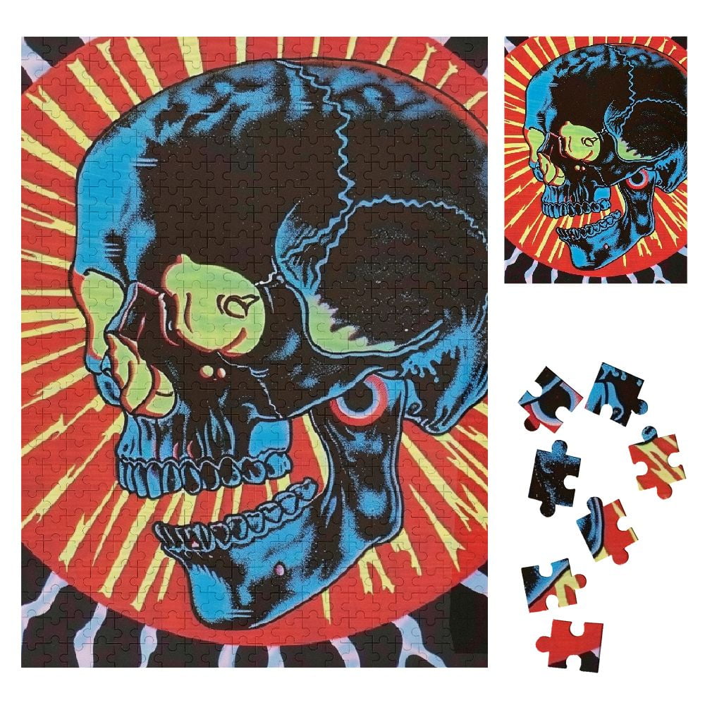 Sheronv Skull Lightning Bolt Ed Paschke Wooden Jigsaw Puzzle Vertical ...