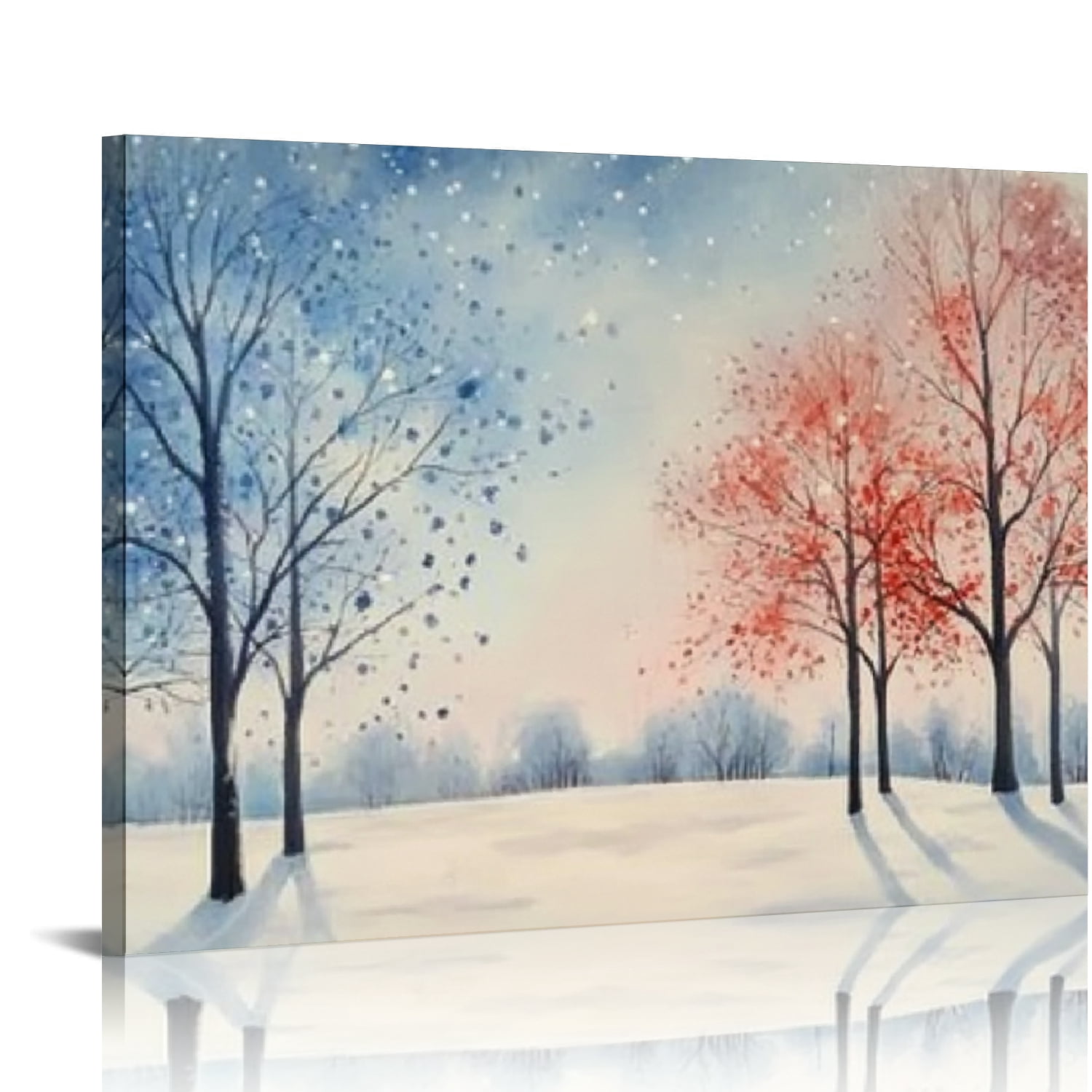 Sheronv Snow Trees Wall Art Canvas for Living Room Bedroom Home Office ...