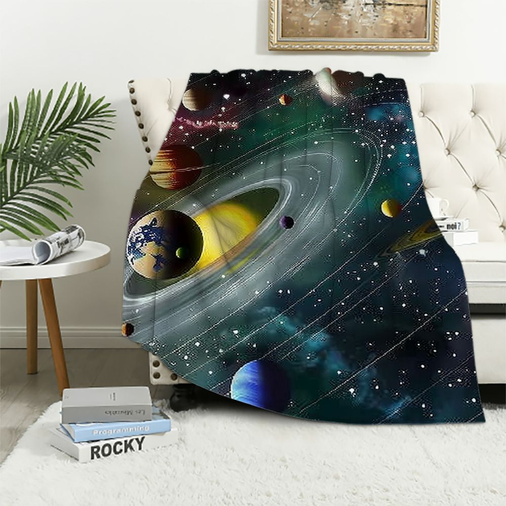 Sheronv Solar System Planets Sun Warm Lightweight Blanket Soft Fleece ...