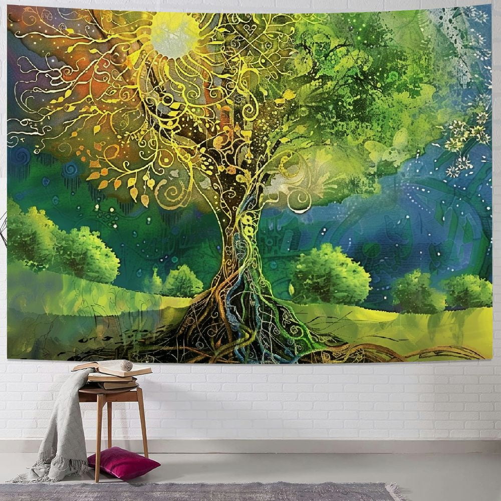 Sheronv Solarpunk Tapestry Wall Hanging Graphic Tapestries for Home ...