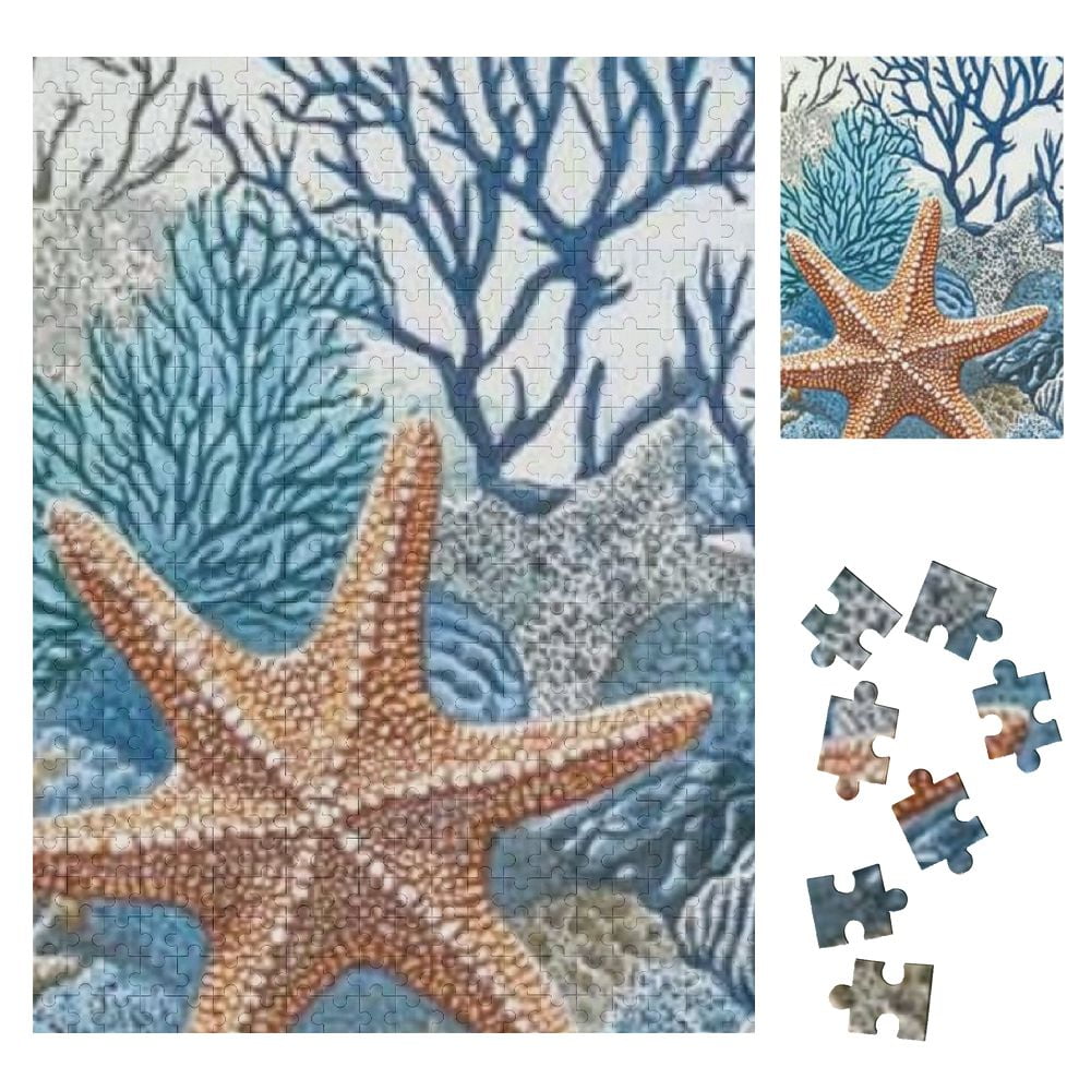 Sheronv Starfish Corals Ocean Wooden Jigsaw Puzzle Vertical Impossible ...