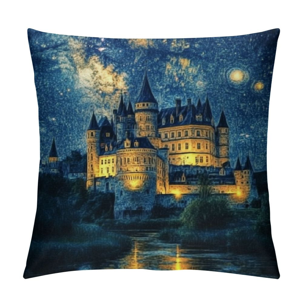 Sheronv Starry Night Sky Graphic Decorative Cushion Cover for Home Sofa ...