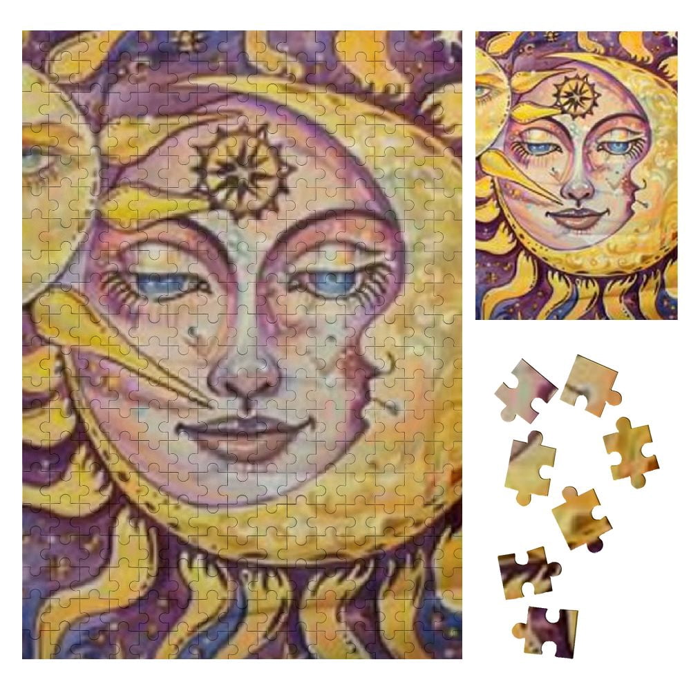 Sheronv Sun Moon Stars Wooden Jigsaw Puzzle Vertical Style Eco-Friendly ...