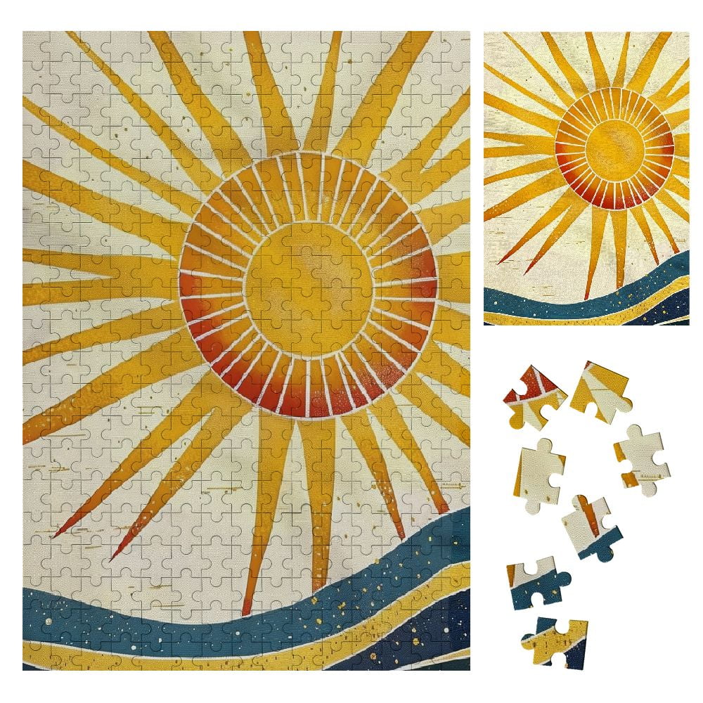 Sheronv Sun Rays Wood Jigsaw Puzzle Vertical Style Eco-Friendly Wooden ...