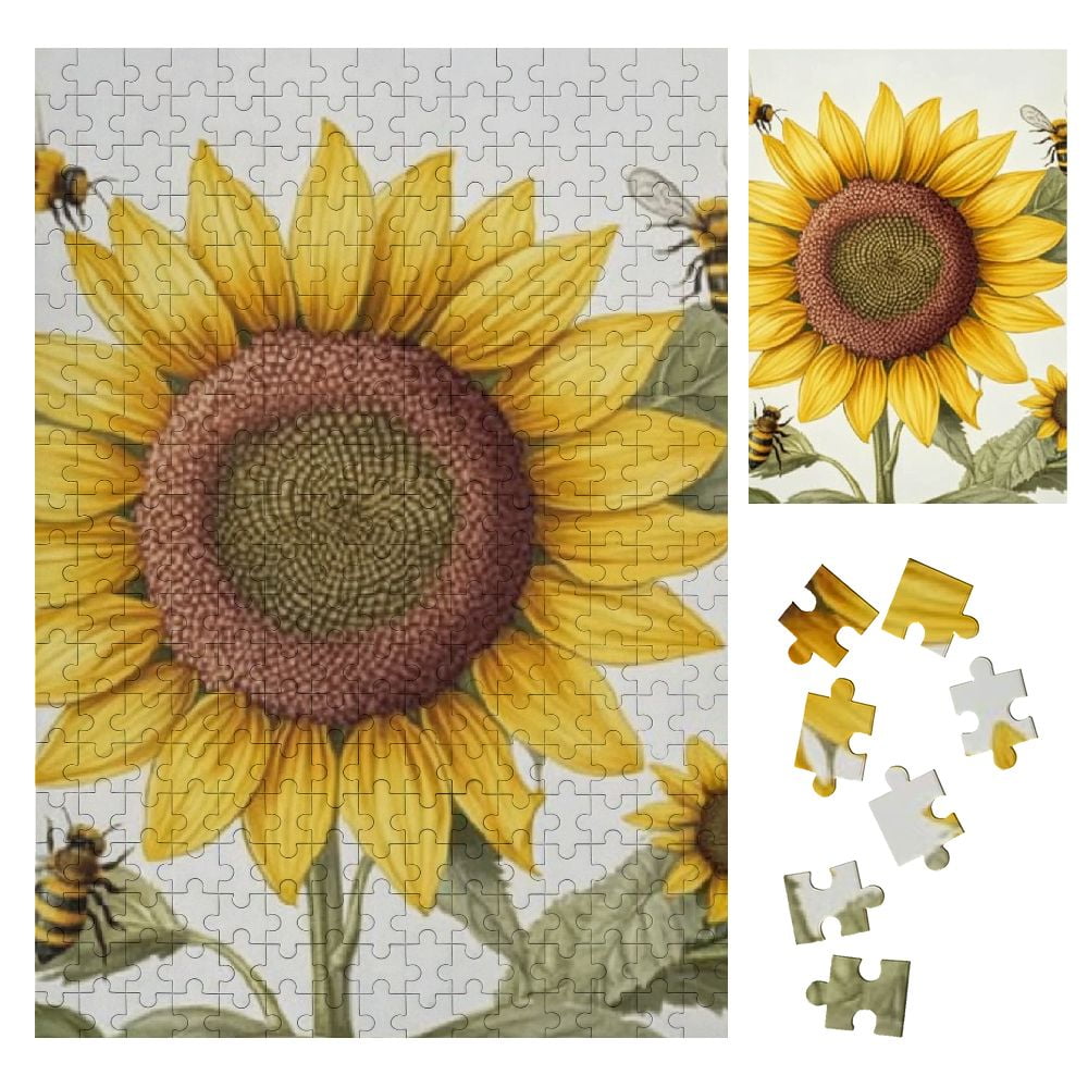 Sheronv Sunflower Bees Wooden Jigsaw Puzzle Vertical Edition Impossible ...