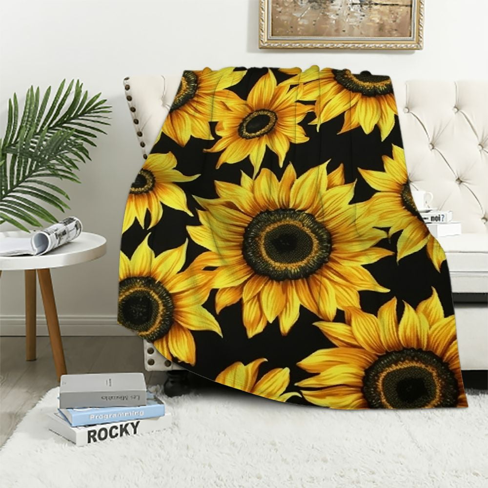 Sheronv Sunflower Warm Lightweight Fleece Soft Blanket Throw Blanket ...