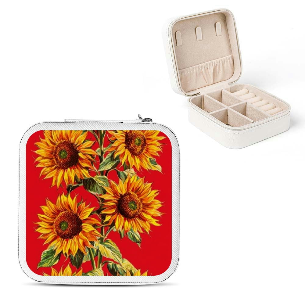 Sheronv Sunflowers Jewelry Box for Necklace, Ring, Earring - Compact ...