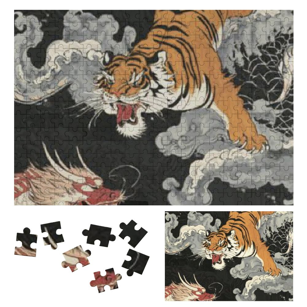 Sheronv Tiger Dragon Silk Screen Wooden Jigsaw Puzzle Challenging ...