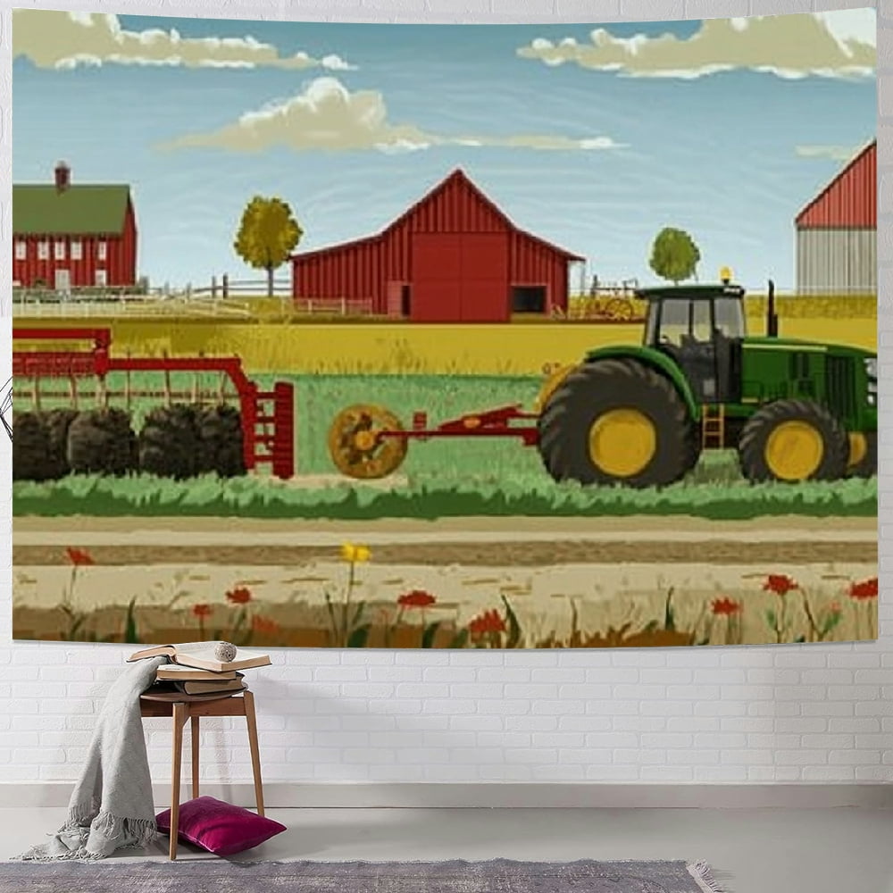 Sheronv Tractor Farm Buildings Barn Tapestry Wall Hanging Unique Style ...