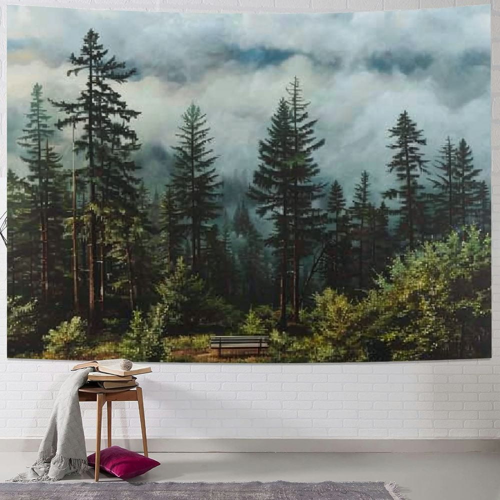 Sheronv Trees Clouds Bench Tapestry Wall Hanging Unique Style Graphic ...