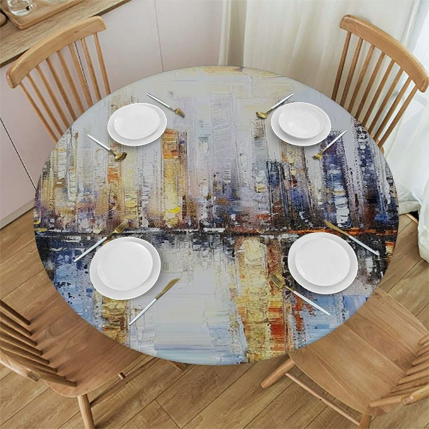 Sheronv Ultrafine Detailed Painting Round Table Cover Stain Resistant ...