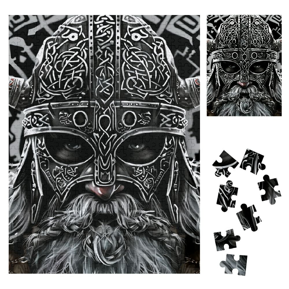 Sheronv Viking Mask, Beard, Helmet Wooden Puzzle Vertical Impossible ...