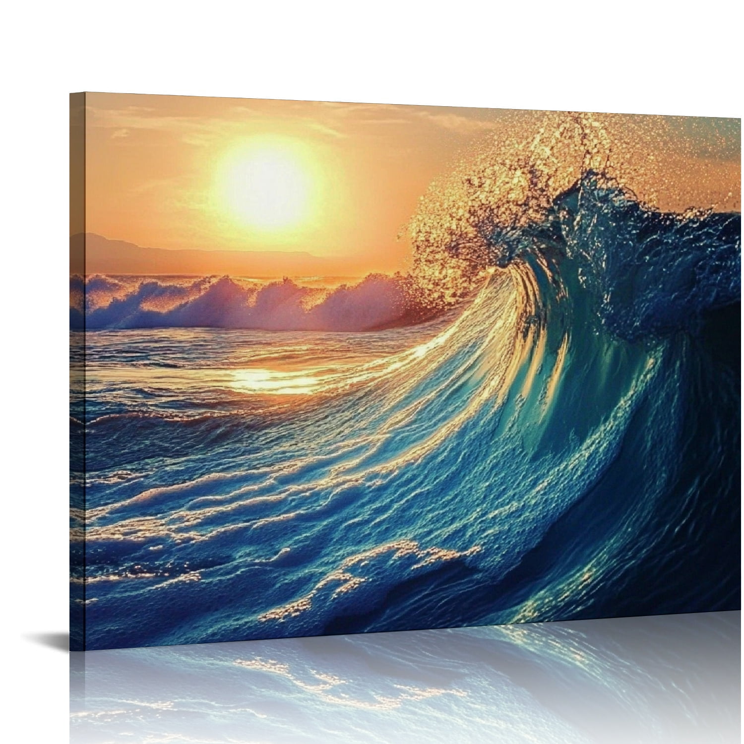 Sheronv Wave Sun Ocean Wall Decor for Bedroom Modern Kitchen Pictures ...