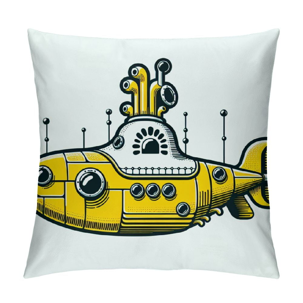 Sheronv Whimsical Submarine Graphic Decorative Throw Pillow Cover for ...