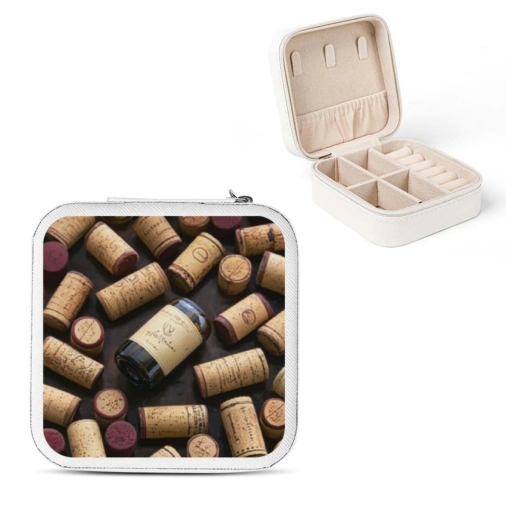 Sheronv Wine Corks Travel Jewelry Case Organizer for Necklace, Ring ...